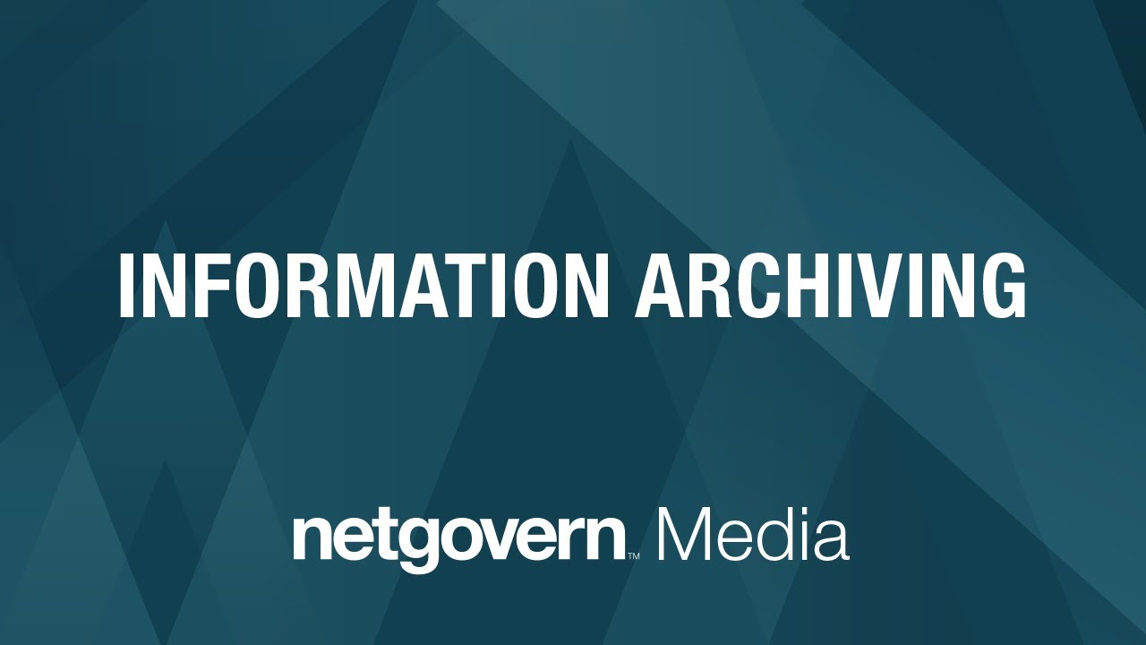 Information Archiving with NetGovern - YouTube