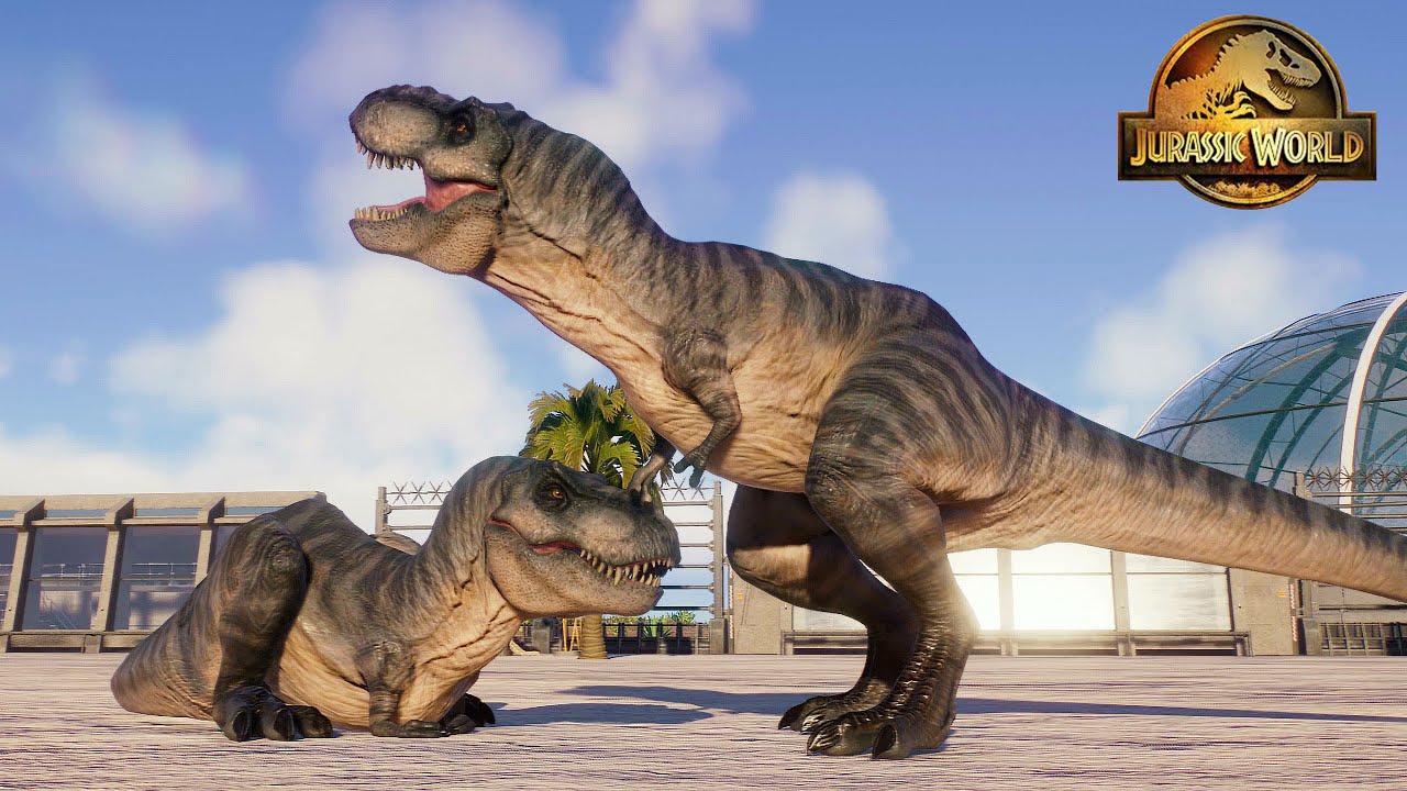 TIGER T. REX VS. HYBRID T. REX - JURASSIC WORLD EVOLUTION 2 - YouTube