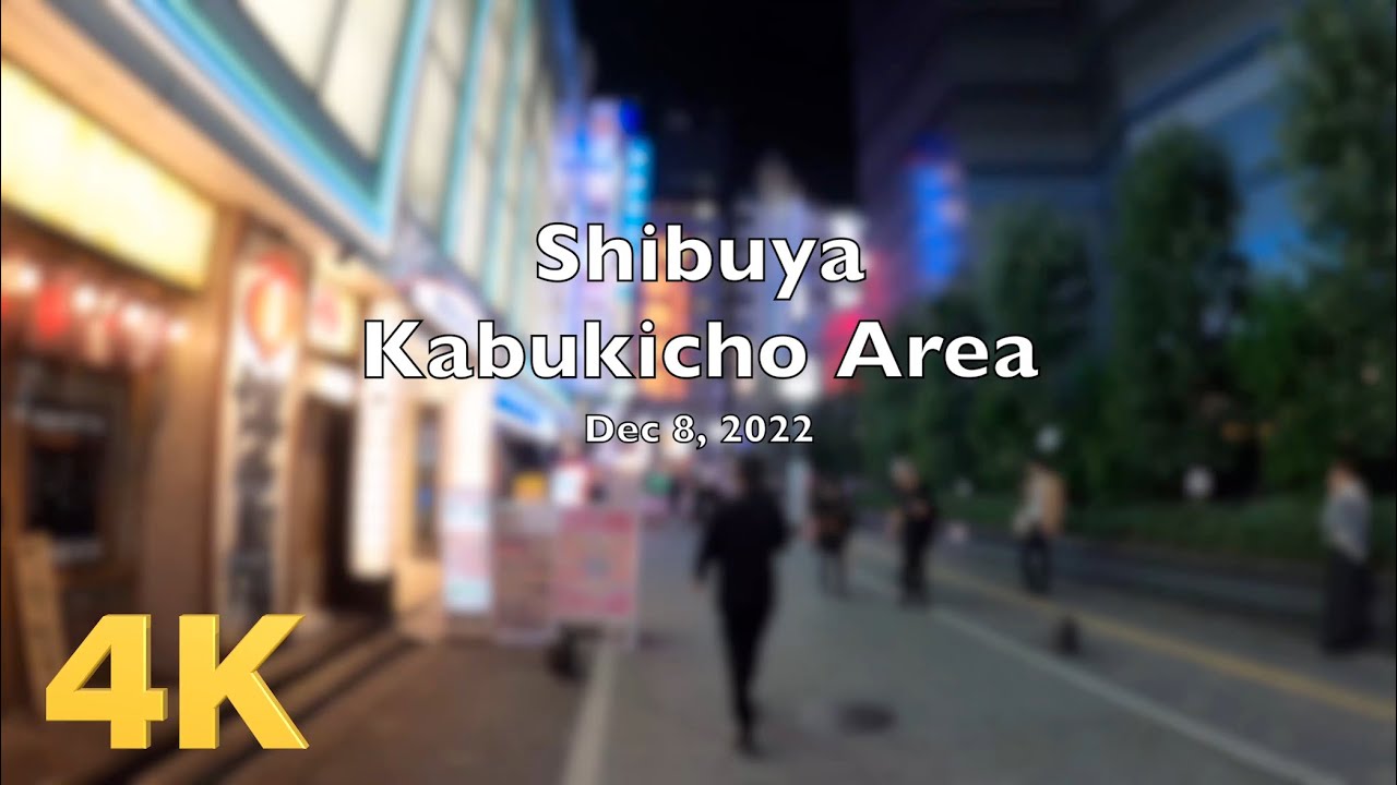 🇯🇵🌃 Shibuya Kabukicho Area and 3D Cat Billboard Virtual Tour in 4k 🐱 ...
