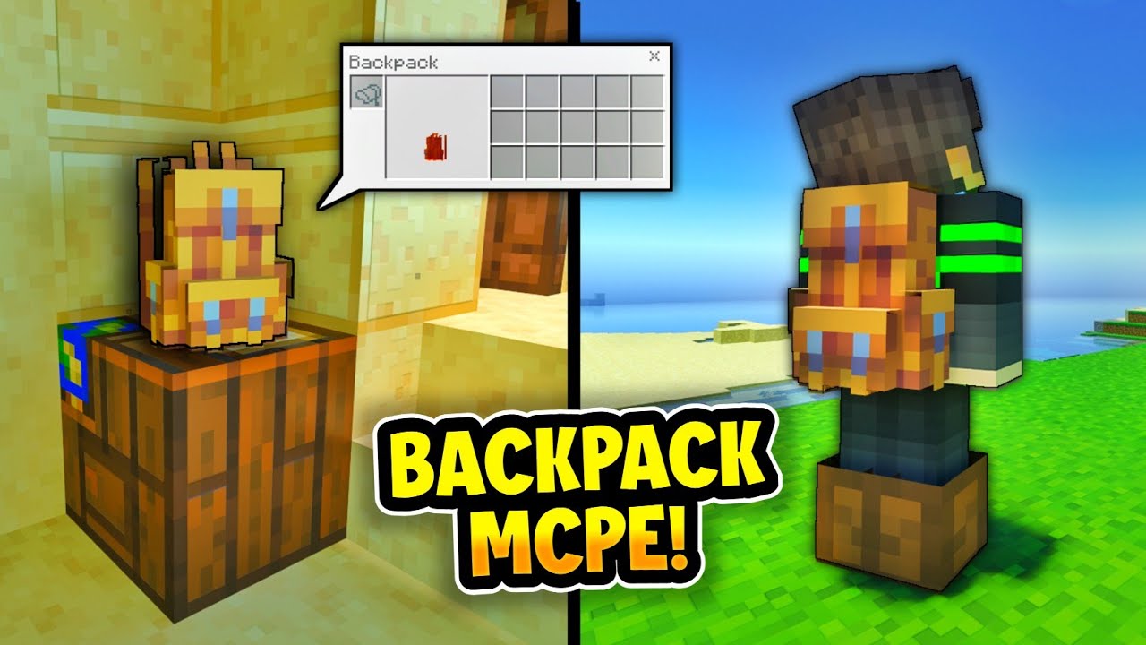 BACKPACK/TAS DI MCPE! ADDON PERMUDAH SURVIVAL - Mcpe/McWin10! - YouTube