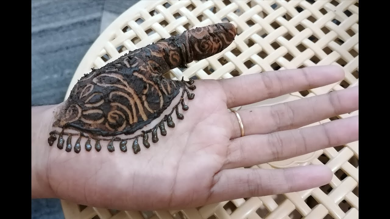 mehndi design with pen in easy and simple way - YouTube