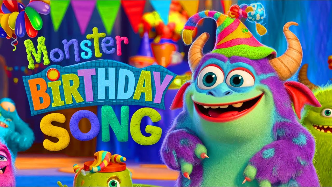 🎂👾💃Happy Birthday Monster Dance Party- Fun Kids song - YouTube