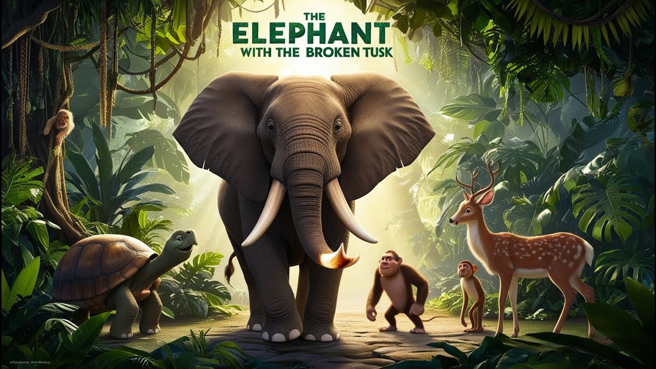 The Elephant with the Broken Tusk | Kids AI Animated Moral Story ...