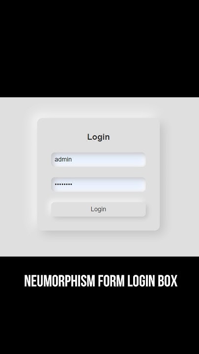Neumorphism Form login box HTML CSS - YouTube