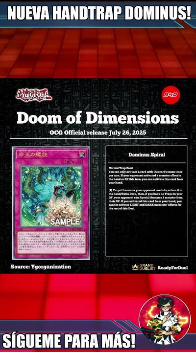¡Nueva trampa Dominus Spiral revelada en Yu-Gi-Oh! - YouTube