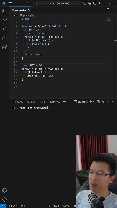 Source Code PHP Untuk Mencari Bilangan Prima #skysen #coding #pemograman #php #logika #bilangan ...