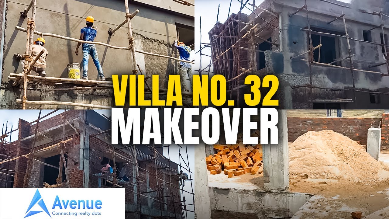 Villa No - 32 internal and external plastering and elevation work under progress - YouTube