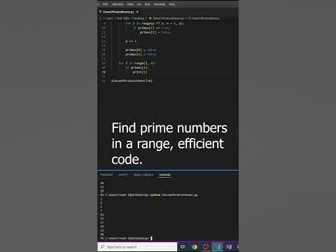 Find Prime Numbers in a Range! (Sieve Of Eratosthenes Algorithm) - YouTube
