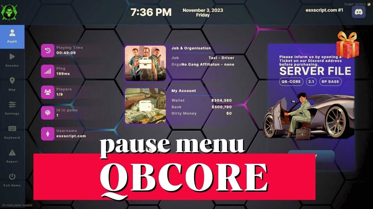 pause menu qbcore System For QBCore Server - YouTube