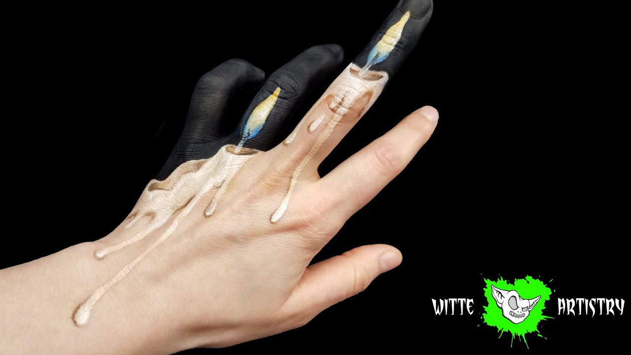 MELTING CANDLE HAND ILLUSION- Halloween Makeup Tutorial - YouTube