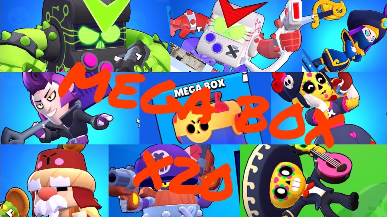 Brawl Stars - MEGA BOX OPENING- What's in 20 MEGA BOX - Open 20 MEGA ...