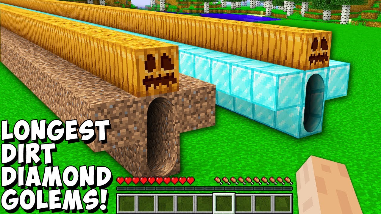 What if you SPAWN SUPER LONG DIRT VS DIAMONDS GOLEM in Minecraft ...