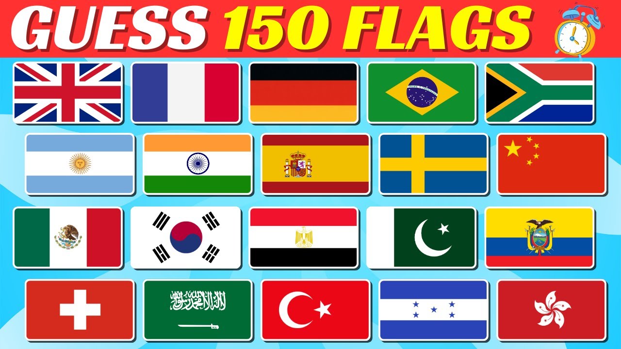 Guess The Country in 1 Second | 150 Flags Quiz - YouTube