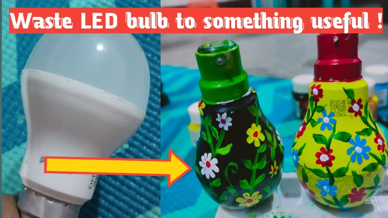 Decorated waste LED bulb. - YouTube