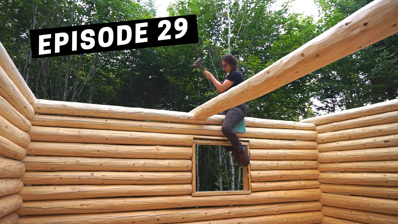 Building A Log Cabin | Ep. 29 | After 17 log layers the walls are DONE ...