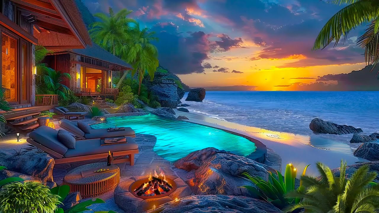 Cozy Beachside Resort With Summer Serenade Sunset View | Soothing Ocean ...