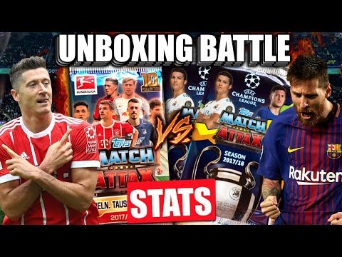 STATS UNBOXING BATTLE! Match Attax 17/18 vs Champions League 17/18 ⚽🔥
