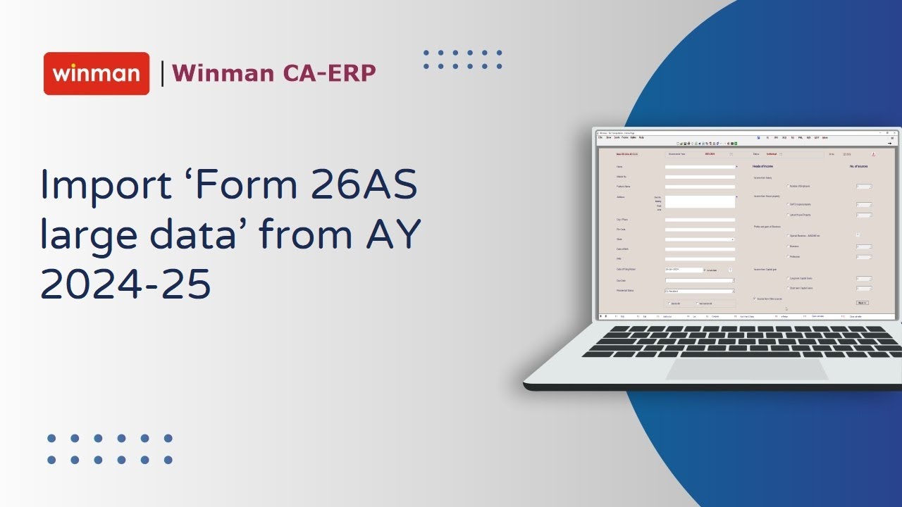 Effortless Import of Large Form 26AS Data | Winman CA-ERP - YouTube