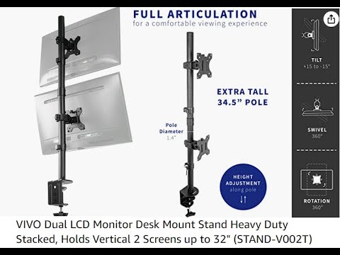 VIVO Dual Monitor Stand Review - YouTube
