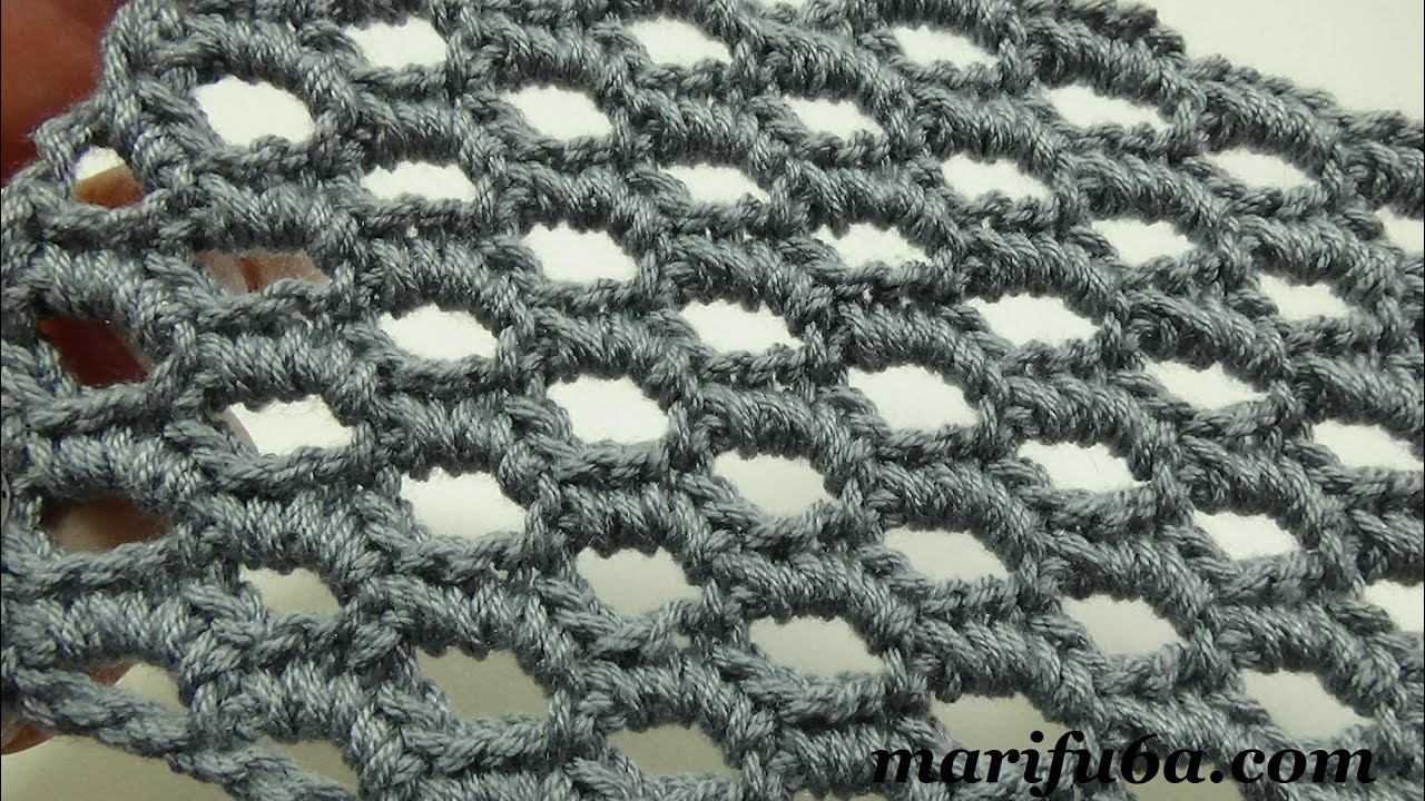 crochet honeycomb stitch free pattern for beginners by marifu6a - YouTube