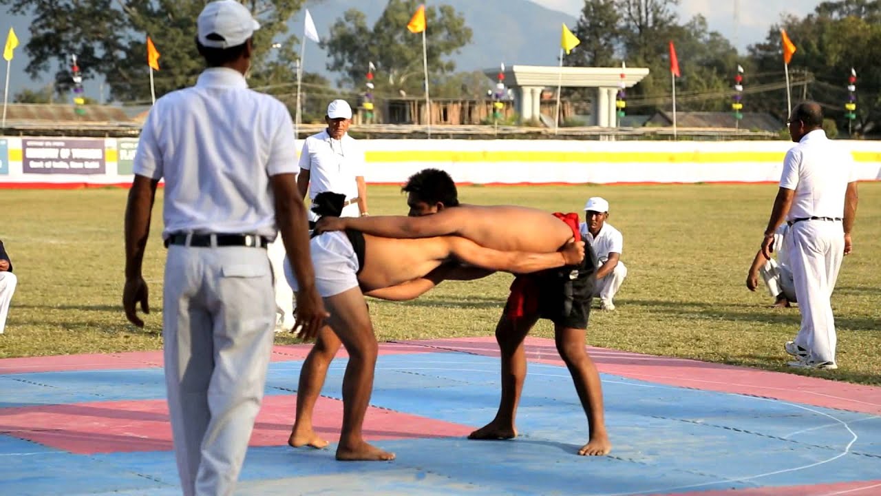 Traditional game of Manipur - Mukna wrestling - YouTube