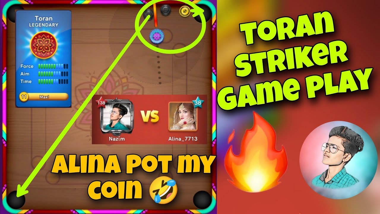 Toran Striker Game play Carrom pool 🔥• Alina Pot my coin by mistake 🤣 ...