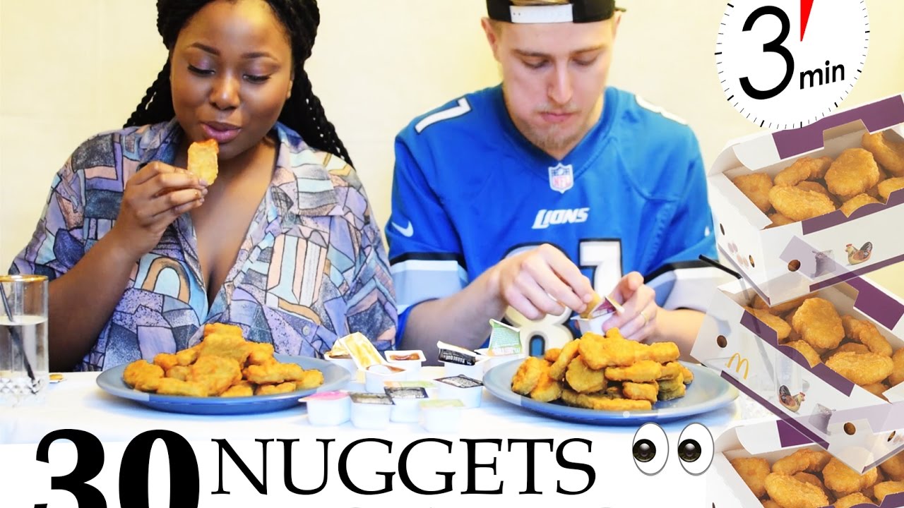 CHICKEN NUGGET CHALLENGE - 30 NUGGETS IN 3 MINUTES - YouTube