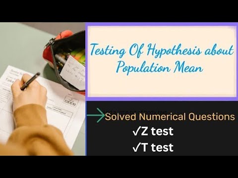 Testing of Hypothesis about Mean|Z test | t test |Statistics with ...