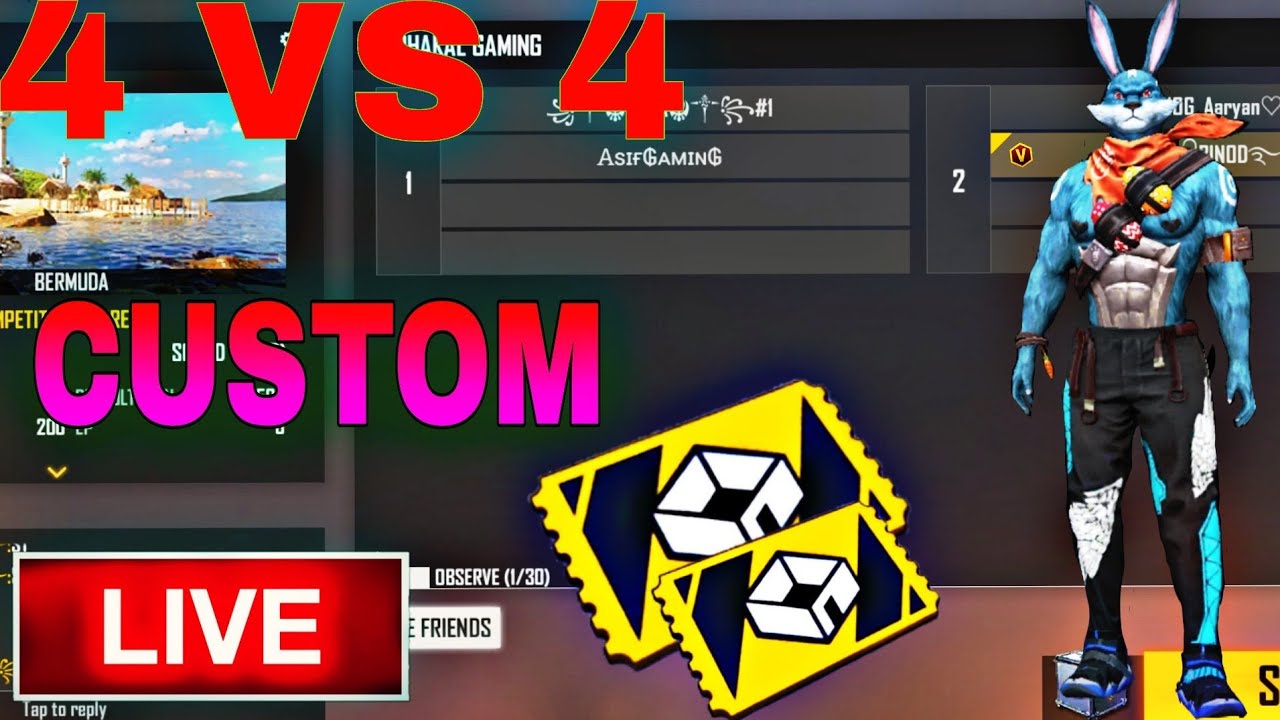 Free Fire Unlimited Custom | Free Fire Live Custom | Free Fire Custom ...