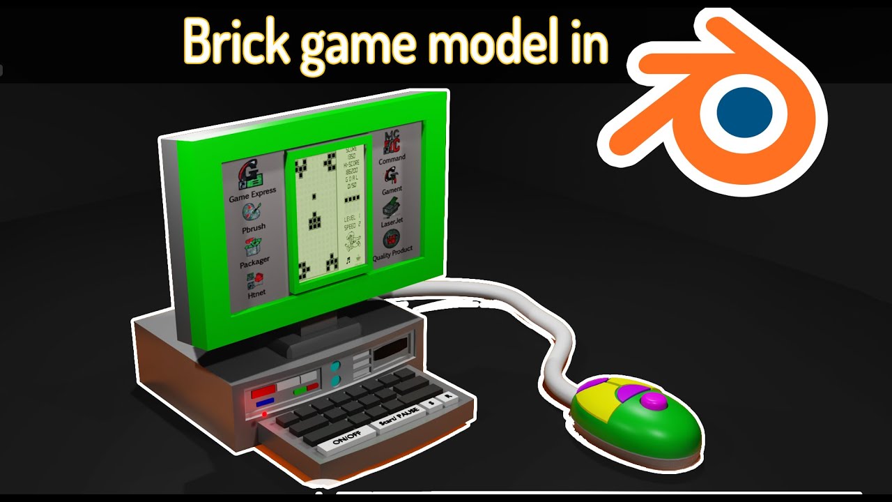 brick game in blender - make a gaming pc in blender - YouTube