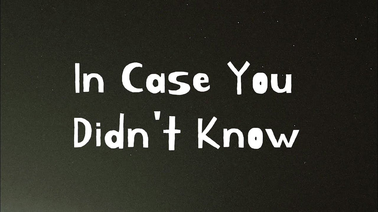 Brett Young - In Case You Didn't Know Sing song (Learn Lyrics) - YouTube