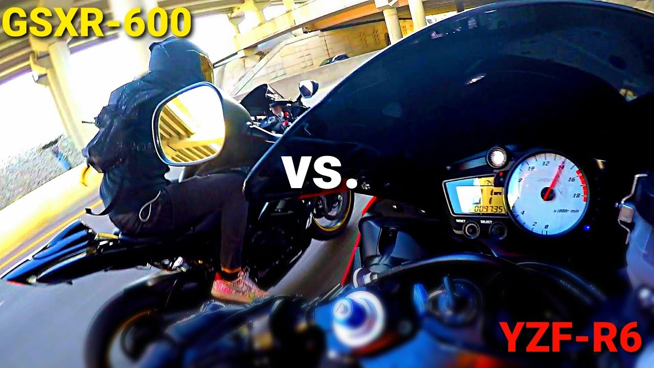 Yamaha R6 vs. Suzuki GSXR-600 - YouTube