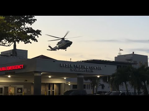 Medical Helicopter, Rescue R5 and R34 Arrived at Ryder Trauma Center ...