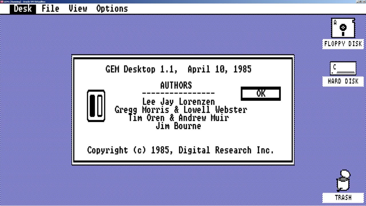 Digital Research GEM Desktop 1.1 - YouTube