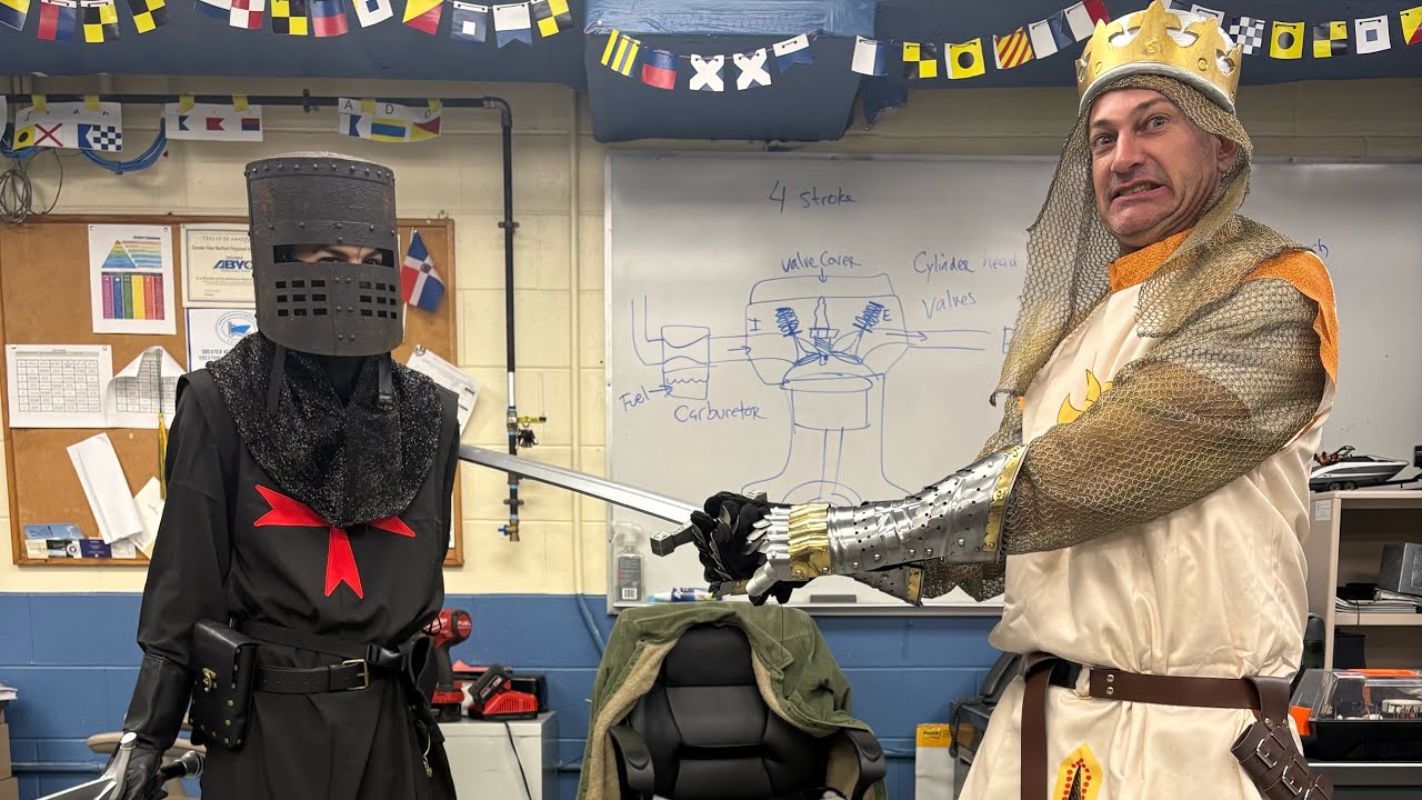 My teacher and I recreated the black knight scene from Monty python and ...