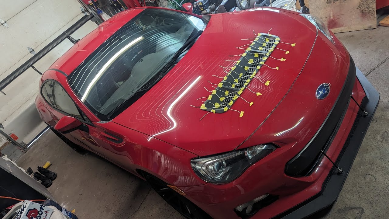 Tuft test Subaru BRZ Shelby gt500 hood vent ( heat extractor) - YouTube