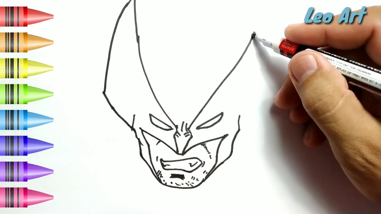 HEBAT, cara menggambar dan mewarnai Wolverine dengan mudah untuk anak ...