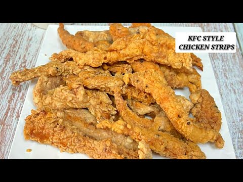 KFC STYLE CHICKEN STRIPS l how to make perfect kfc style chicken strips ...