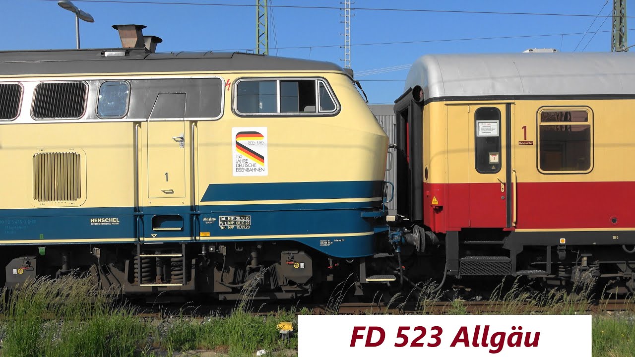 FD 523 Allgäu Rheingold mit 218 446 & 103 113 in Augsburg, in Kempten ...
