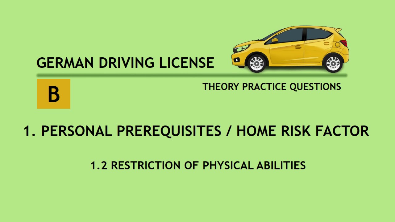 1.2 Part 1/4 | Driving License Germany | Theory Exam in English ...