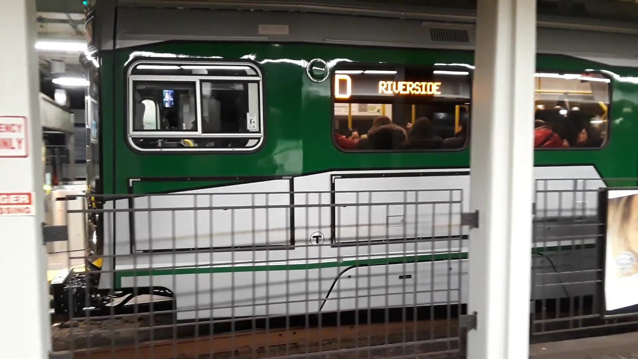Boston MBTA New Green Line Trains Departing Park Street Station ( New ...