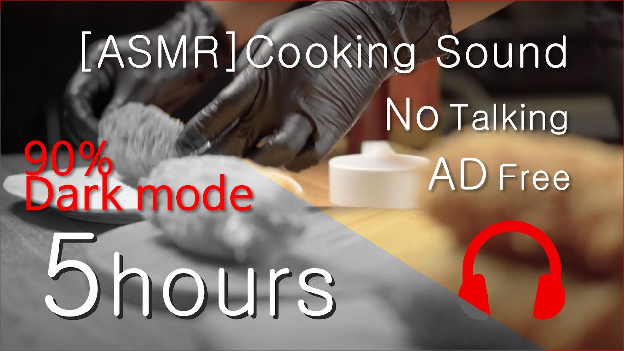 [Cooking ASMR Korean] No talking 5 hours, Dark mode only cooking noise ...