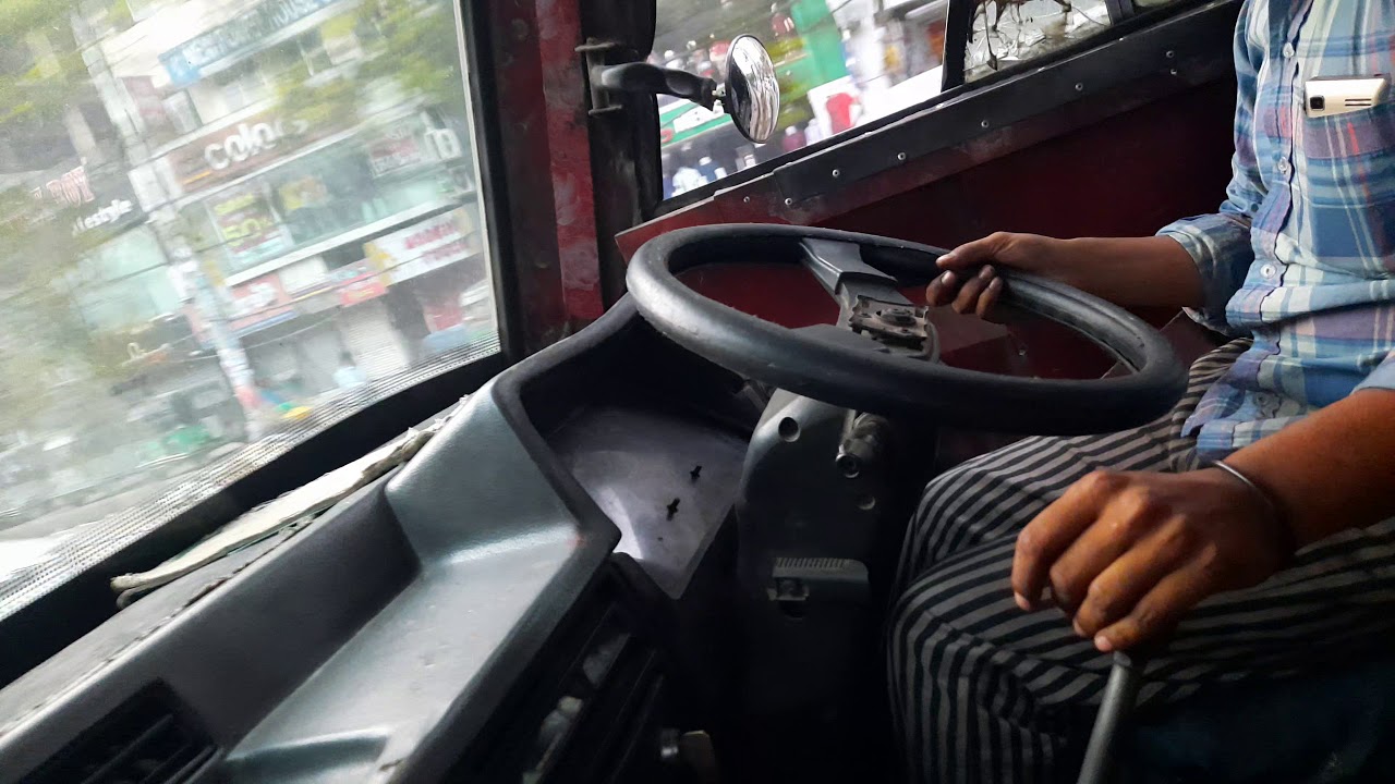 Bus driver in Bangladesh in Dhaka - old bus in road - YouTube