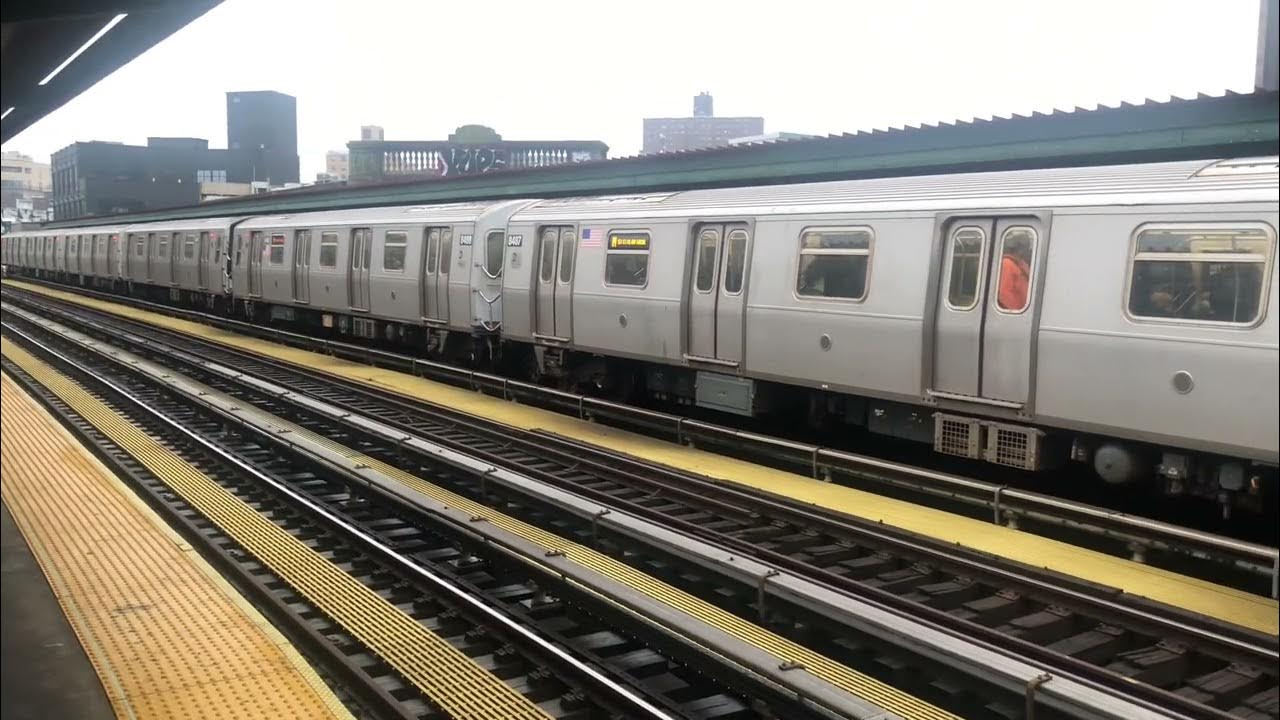 Metropolitan Avenue bound R160A M train entering and leaving Flushing Avenue - YouTube