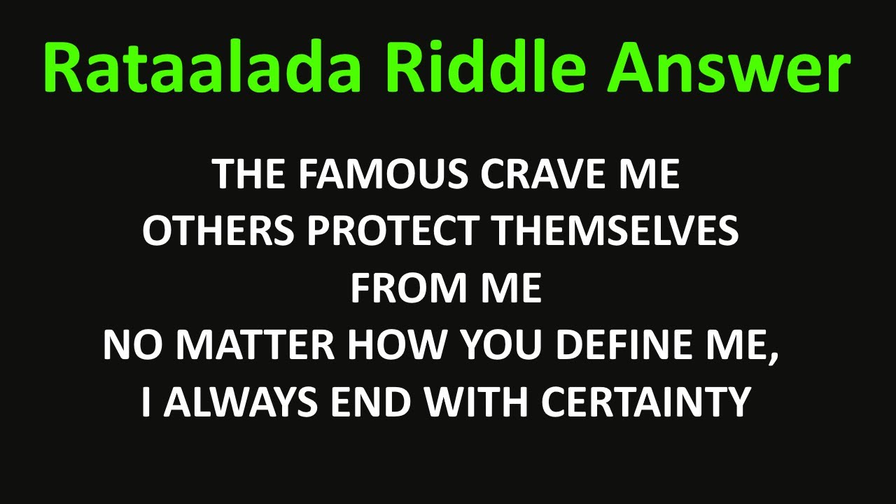 The Famous Crave Me Riddle Answer (SOLVED) - Rataalada Answer - YouTube