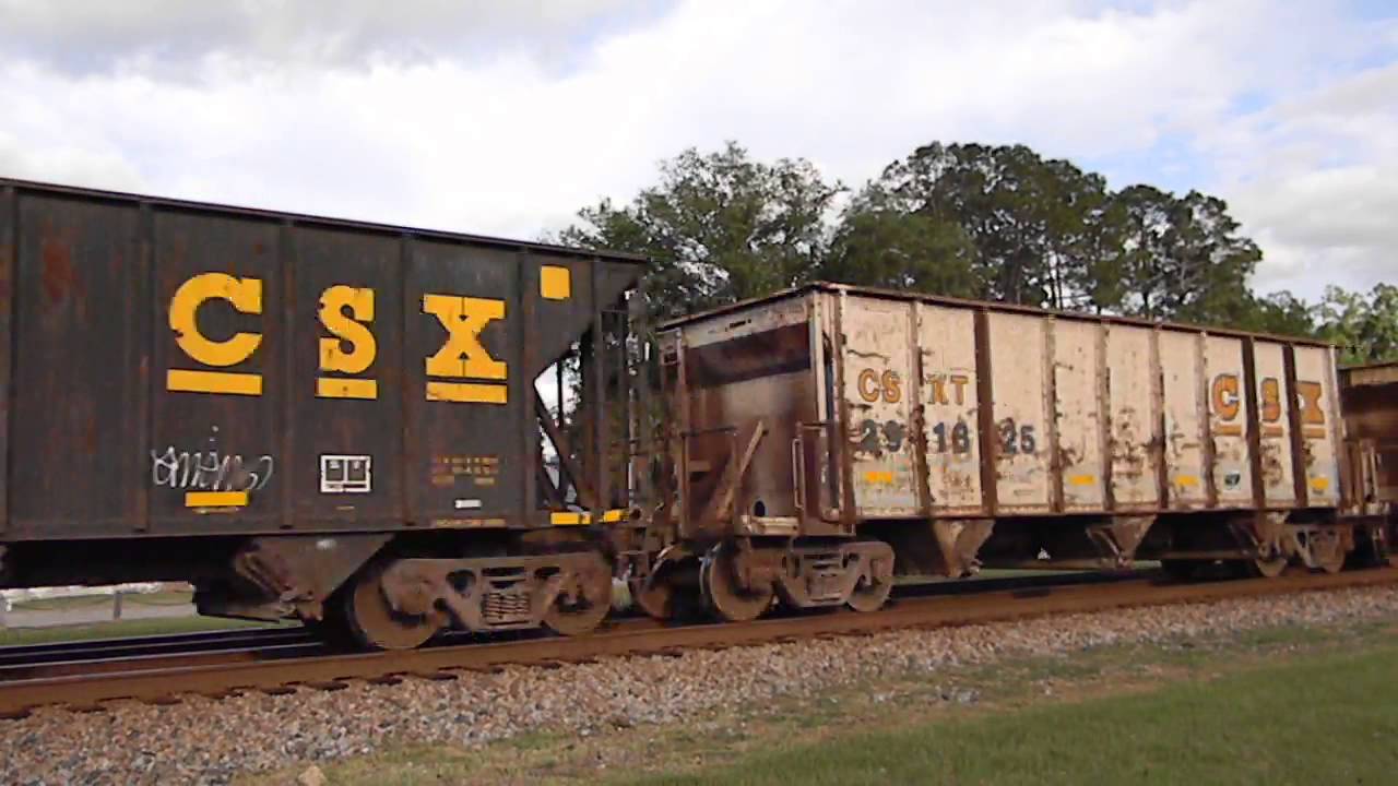Folkston Weekend - 2013 April 20th 1826 NB CSX Ballast train - YouTube