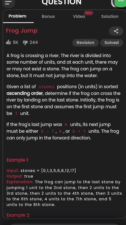 Frog Jump || Solving LeetCode Problems || Day 10 #programmingtutorial - YouTube