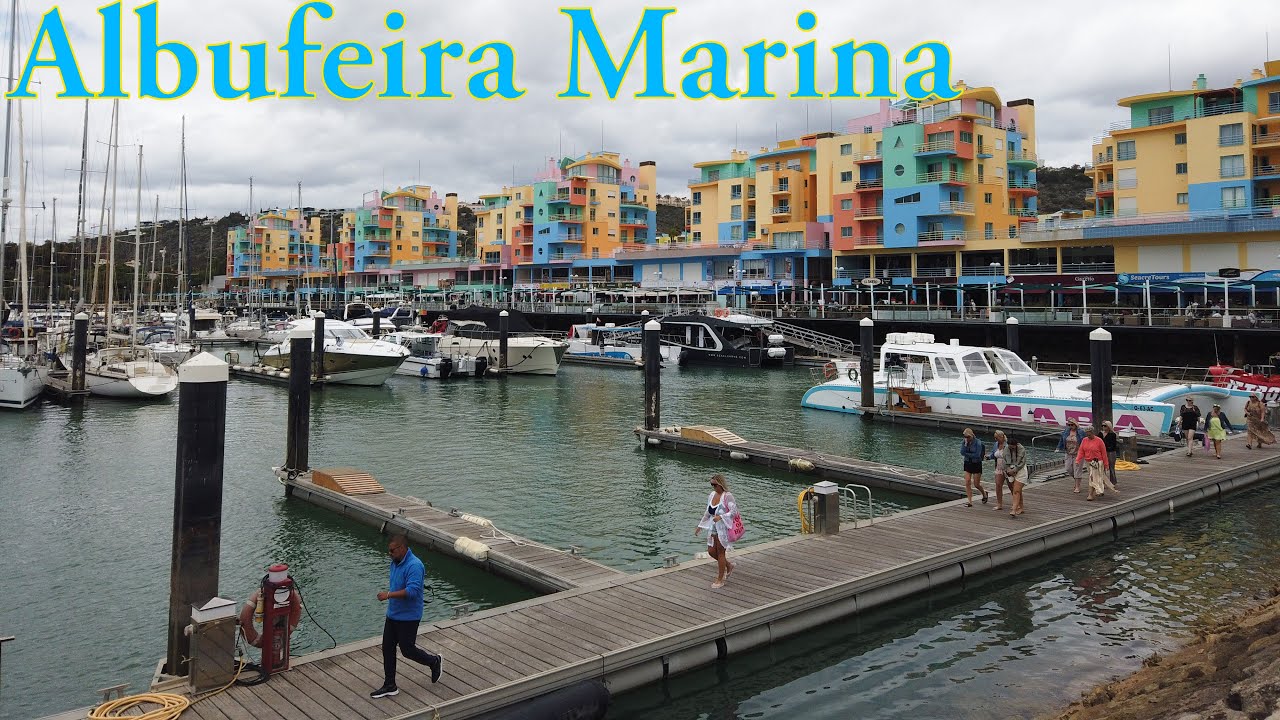 Albufeira marina Portugal walking tour 4K Algarve - YouTube