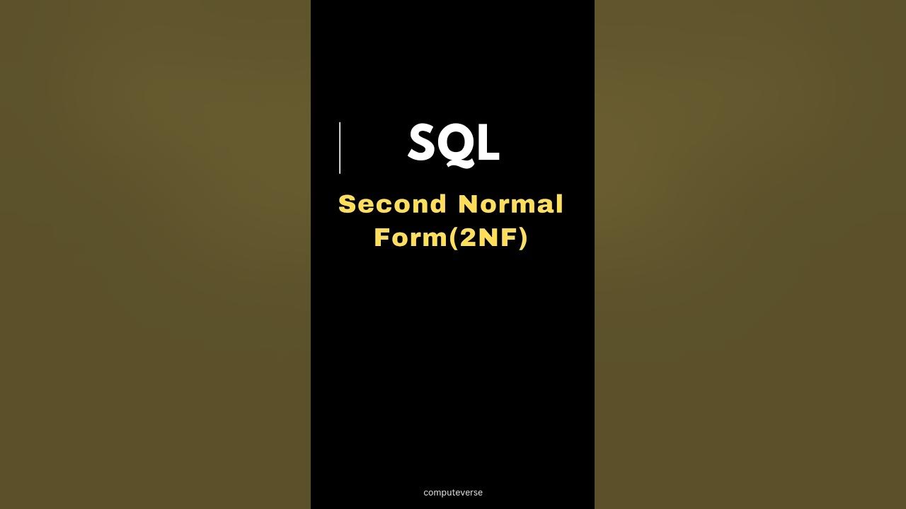📌💻SQL Second Normal Form(2NF)💻📌 - YouTube