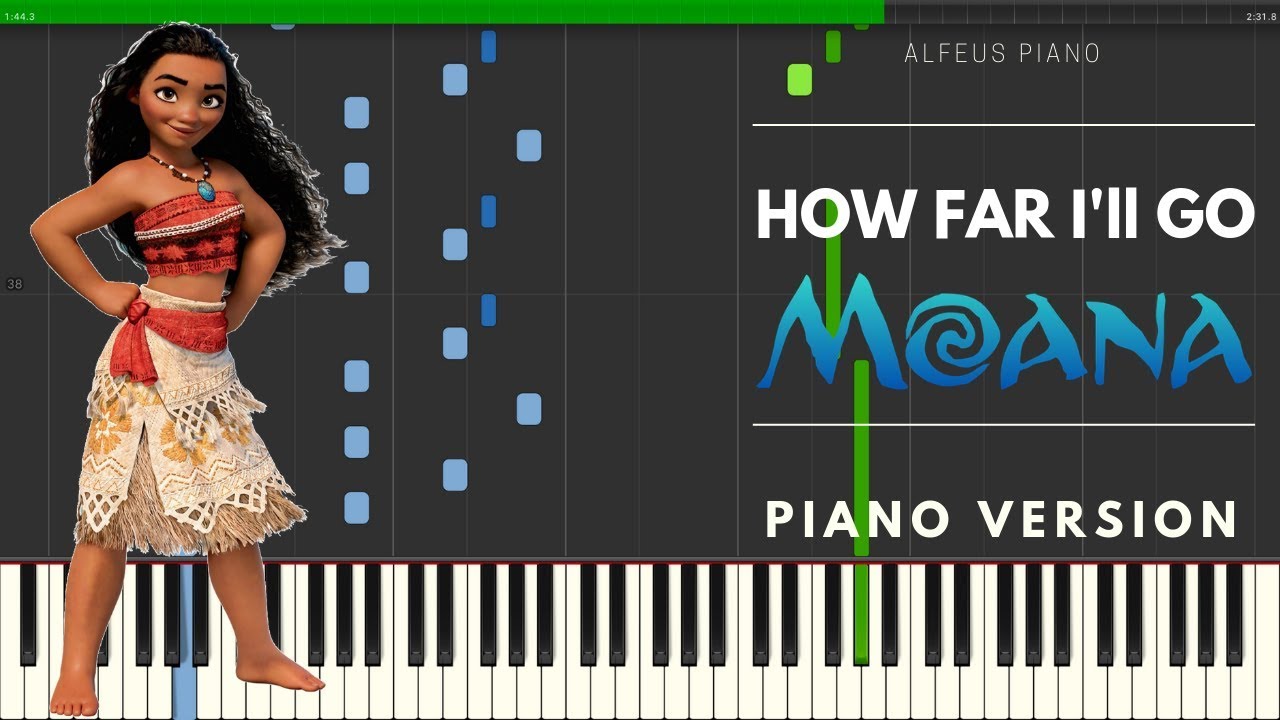 How Far I'll Go (Ost. Moana) | Piano Version TUTORIAL (Synthesia) - YouTube